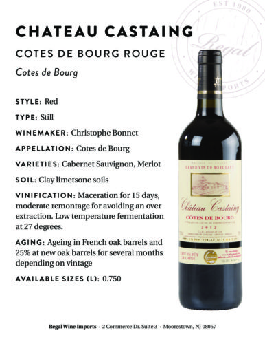 Chateau Castaing Cotes de Bourg Rouge - Regal Wine Imports